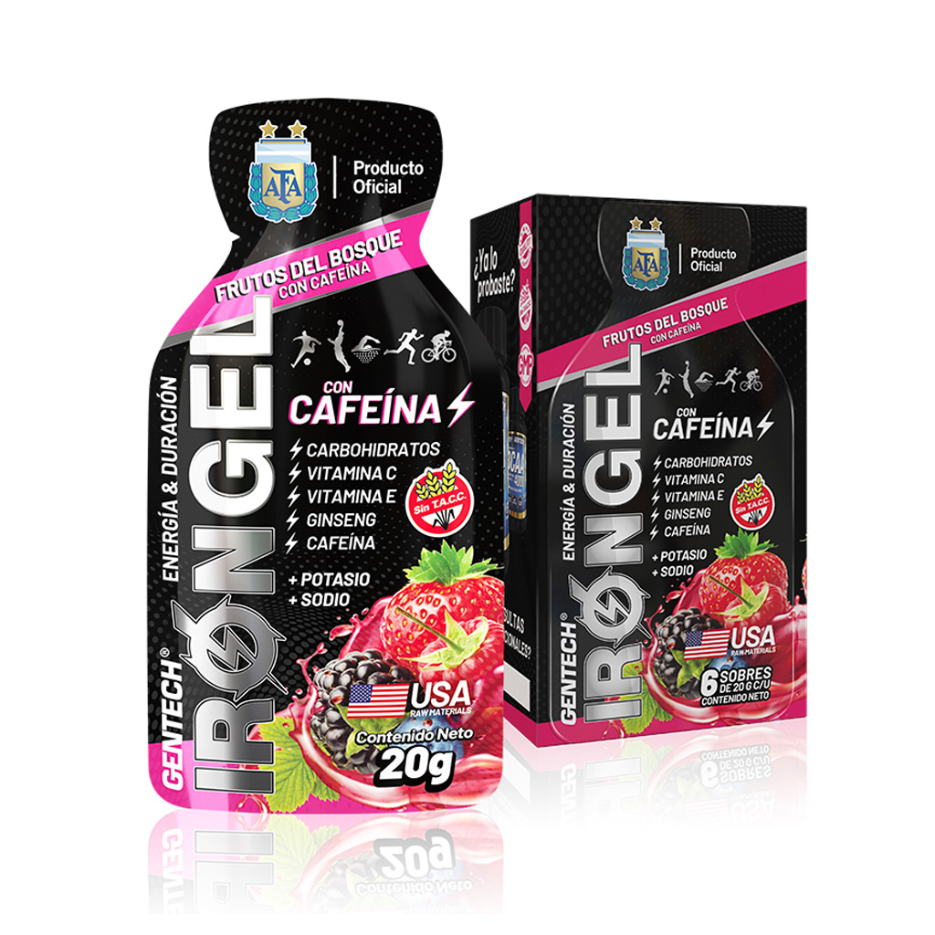 Gel Energético Iron Gel AFA con Cafeína Gentech